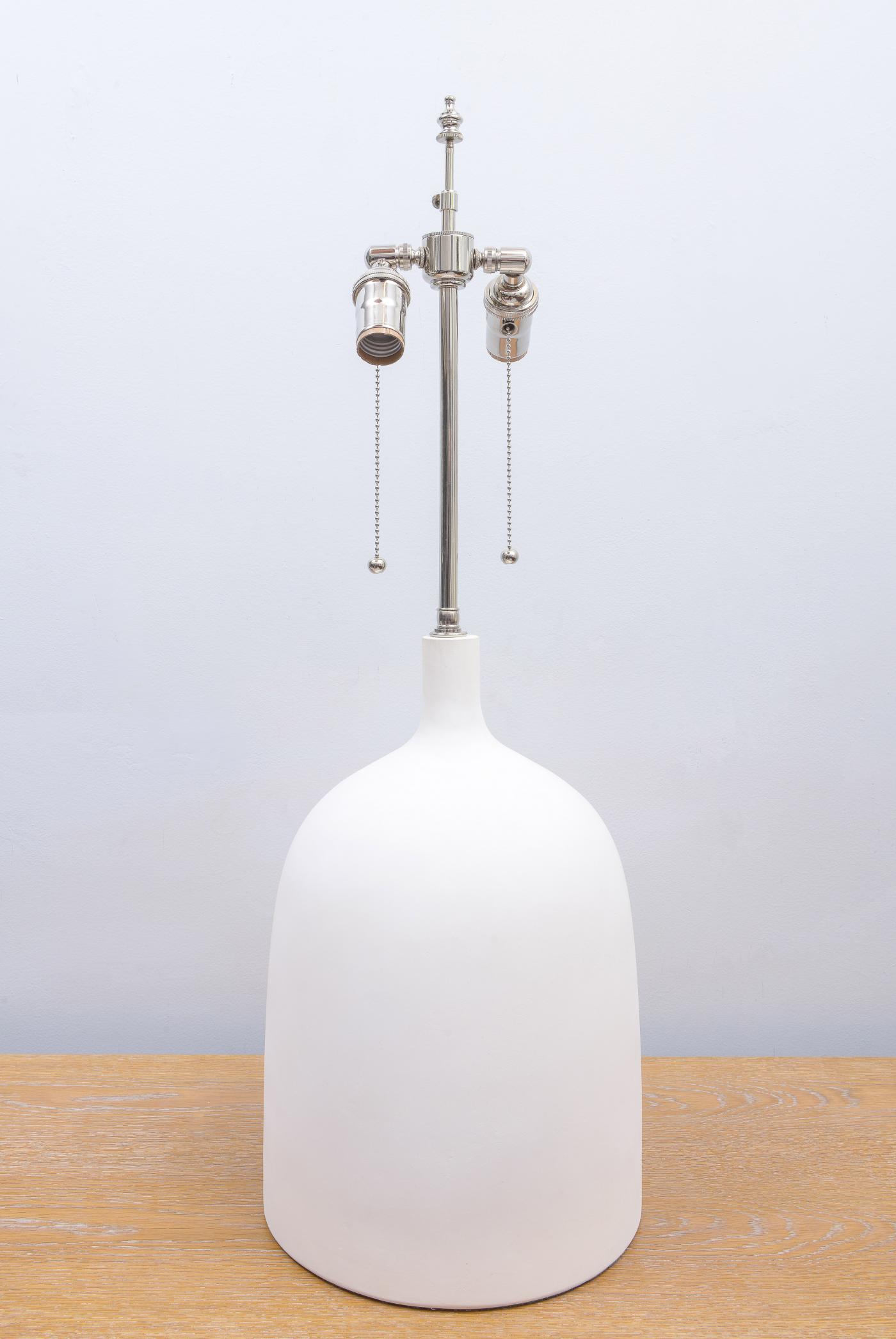 Pair of Custom Plaster Delphine Lamps