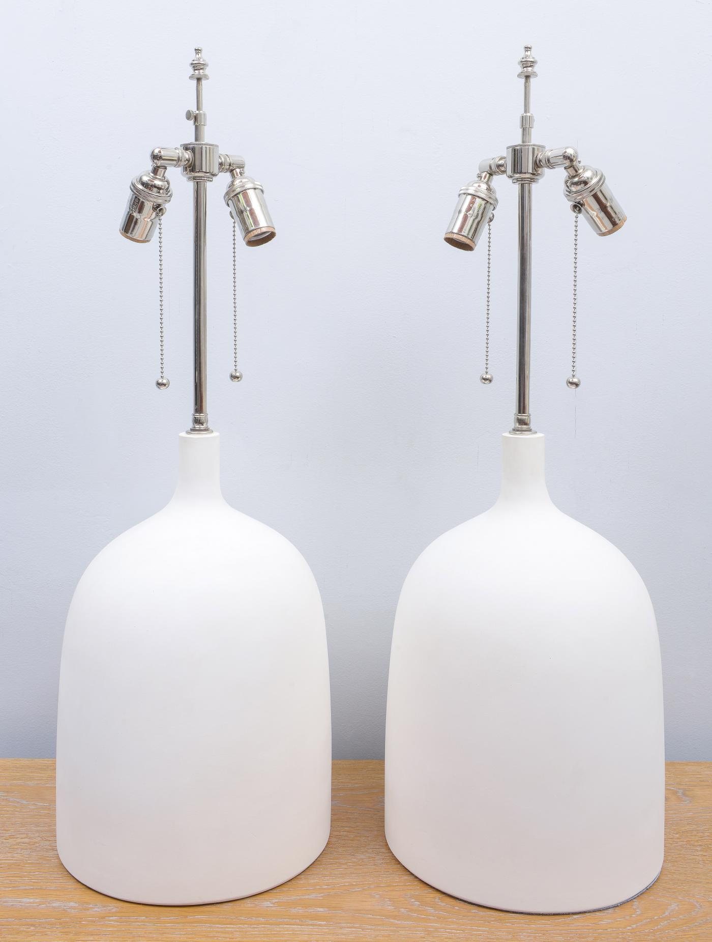 Pair of Custom Plaster Delphine Lamps