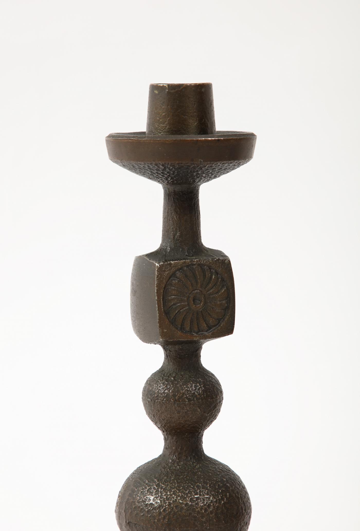 Pair of Danish Bronze Candlesticks, 1960