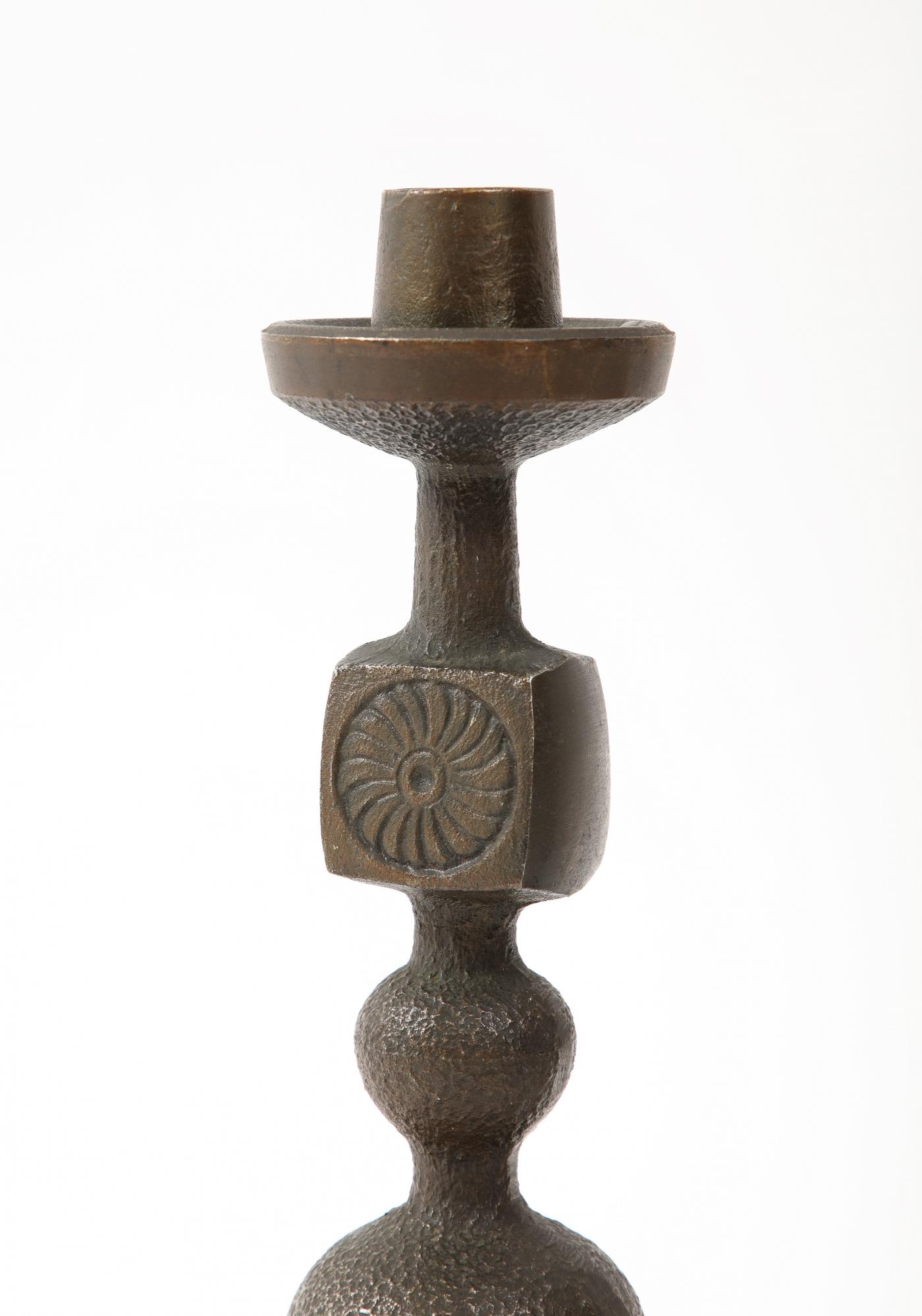 Pair of Danish Bronze Candlesticks, 1960