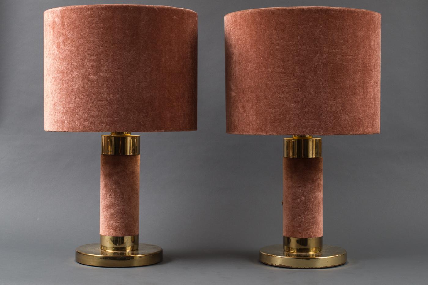Pair of Fabric Lamps