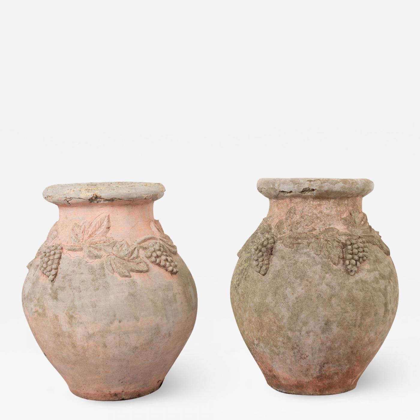 Pair of French 19th Century Cast Stone Pots