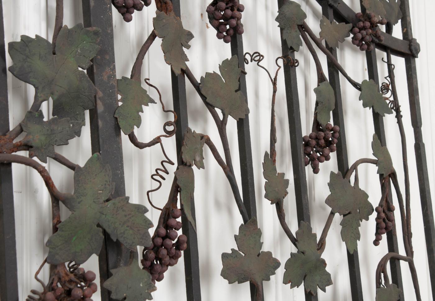 Pair of French Early 20th Century Painted Wrought-Iron “Grapevine” Gates