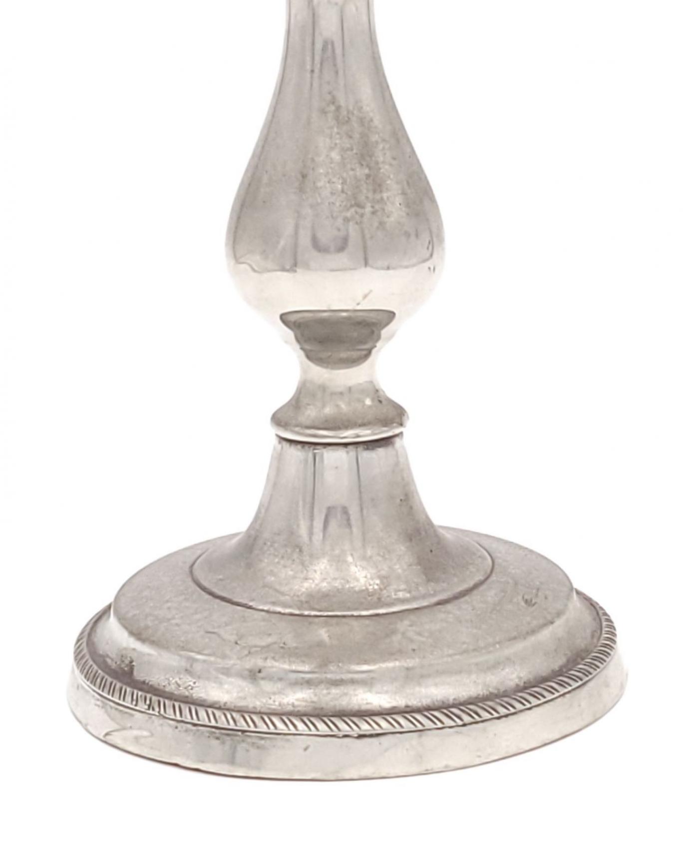 Pair of German Pewter Baluster Candlesticks, circa 1800