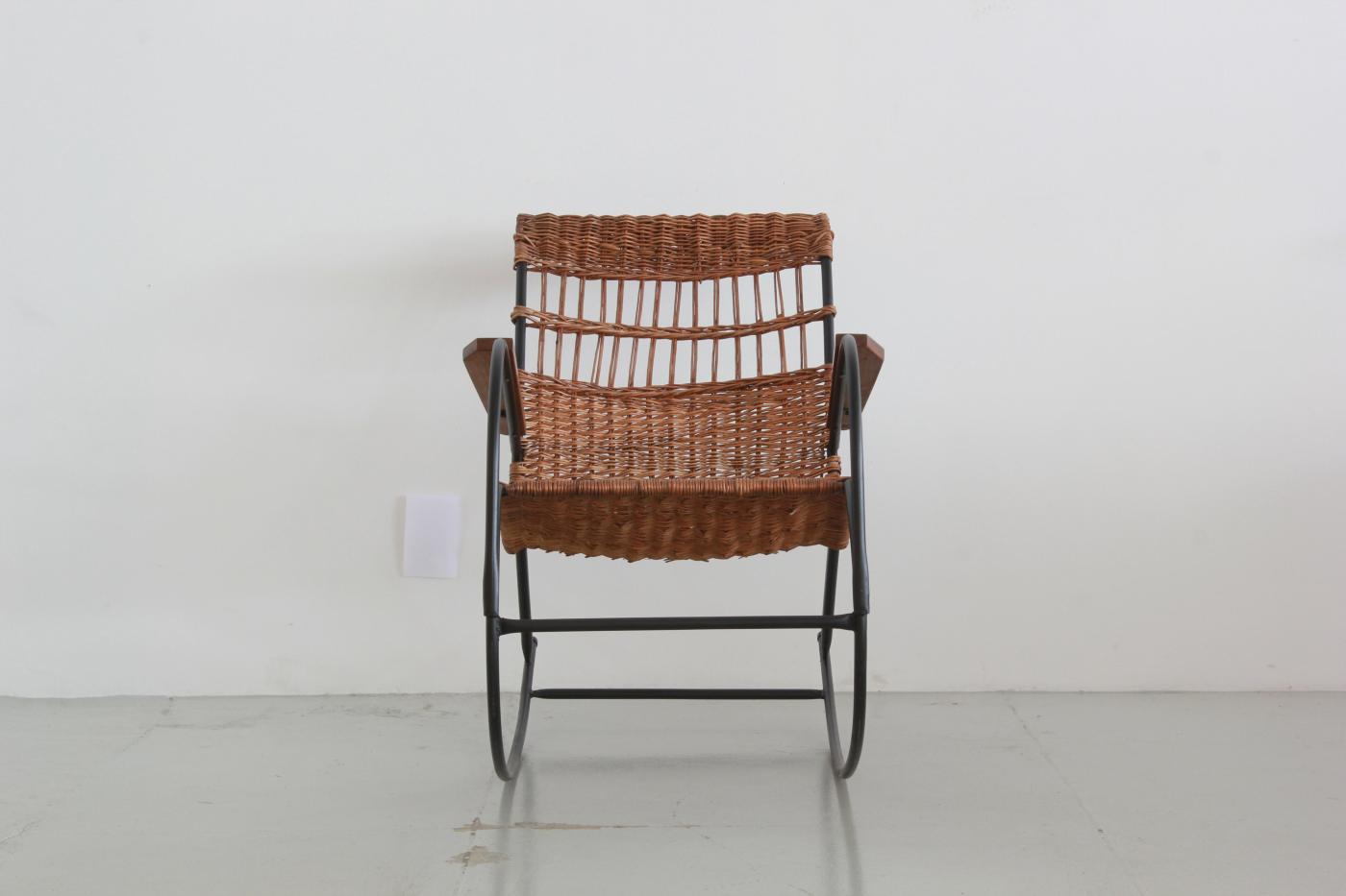 Pair of German Wicker Rocking Chairs