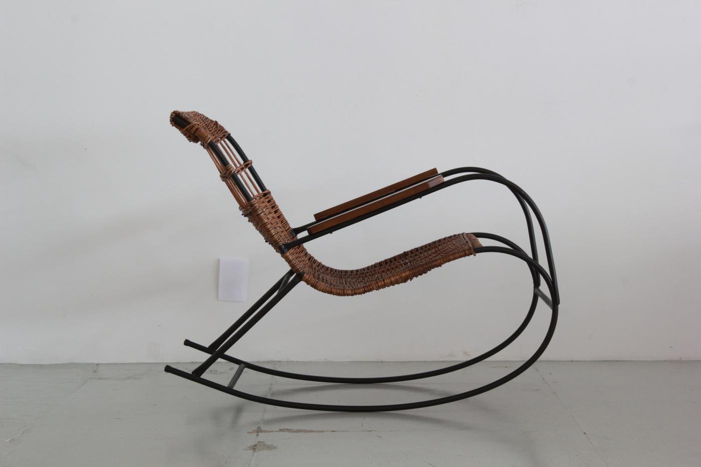 Pair of German Wicker Rocking Chairs