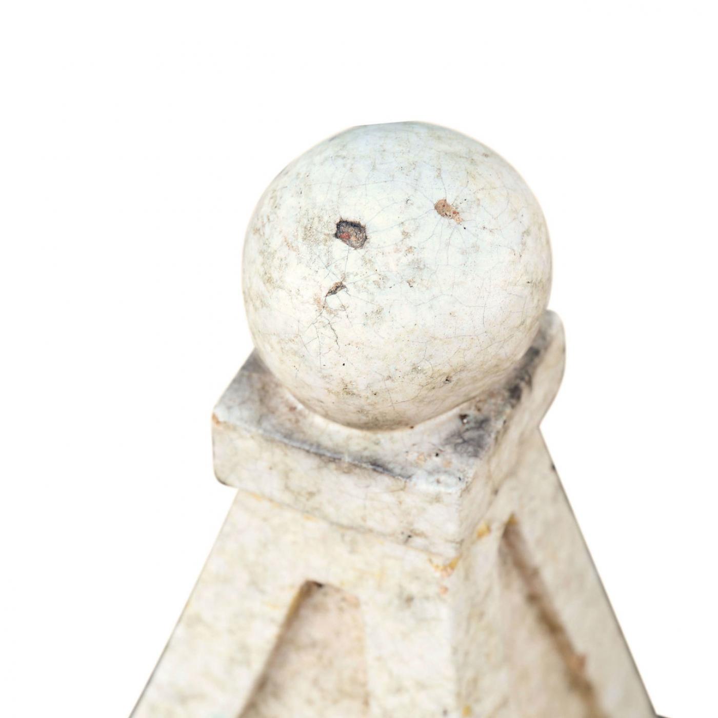 Pair of Glazed Terracotta Finials