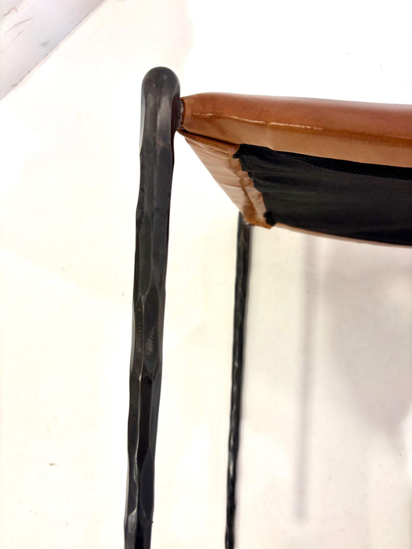 Pair of Hand Made Patinated Iron Benches