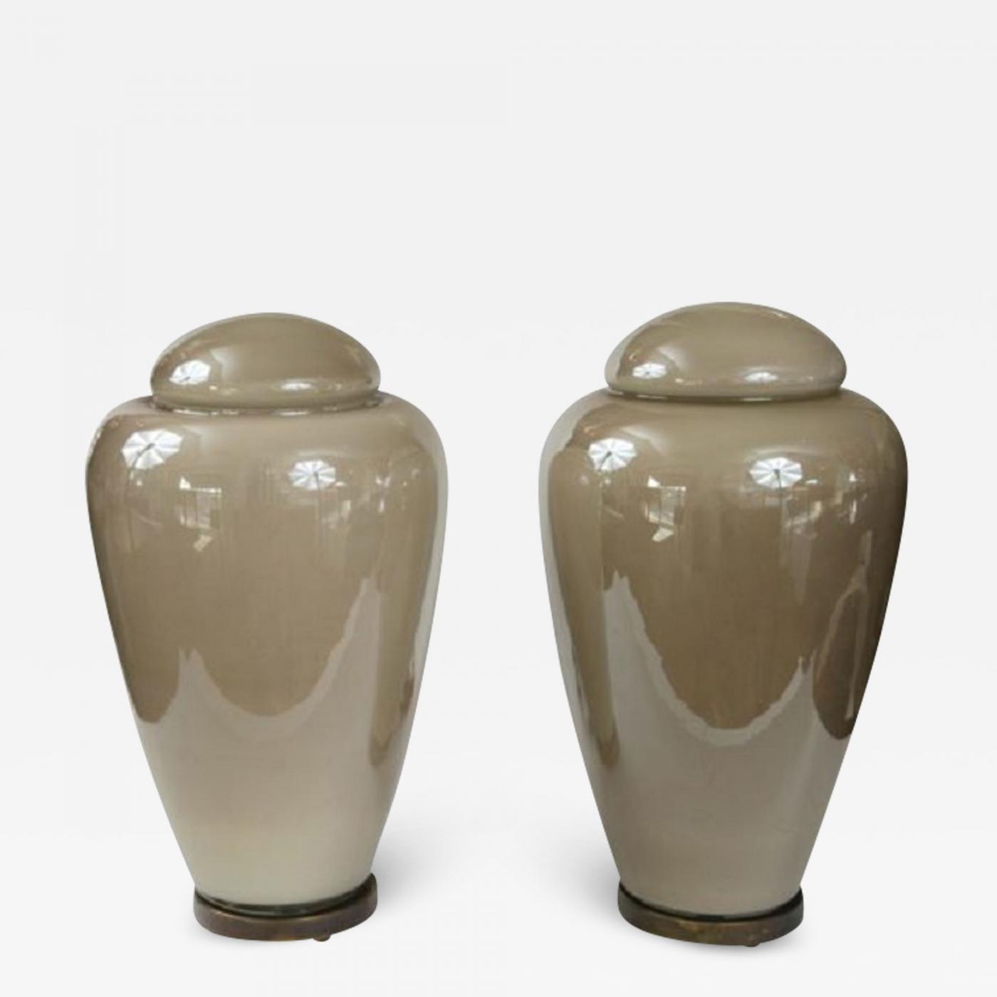 Pair of Illuminating Covered Jars