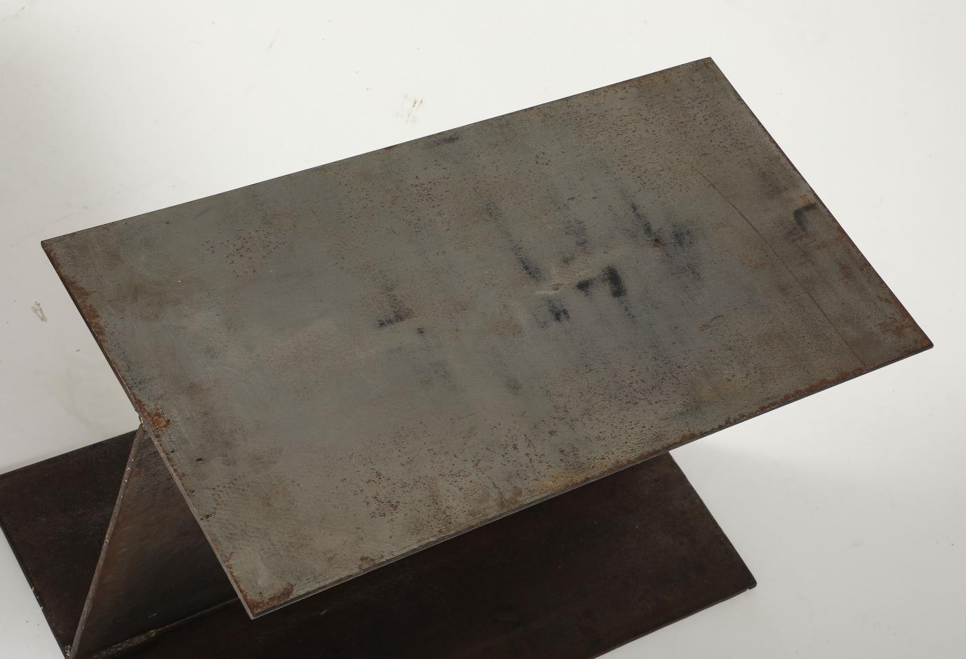 Pair of Industrial Steel I - Beam End Tables / Coffee Table