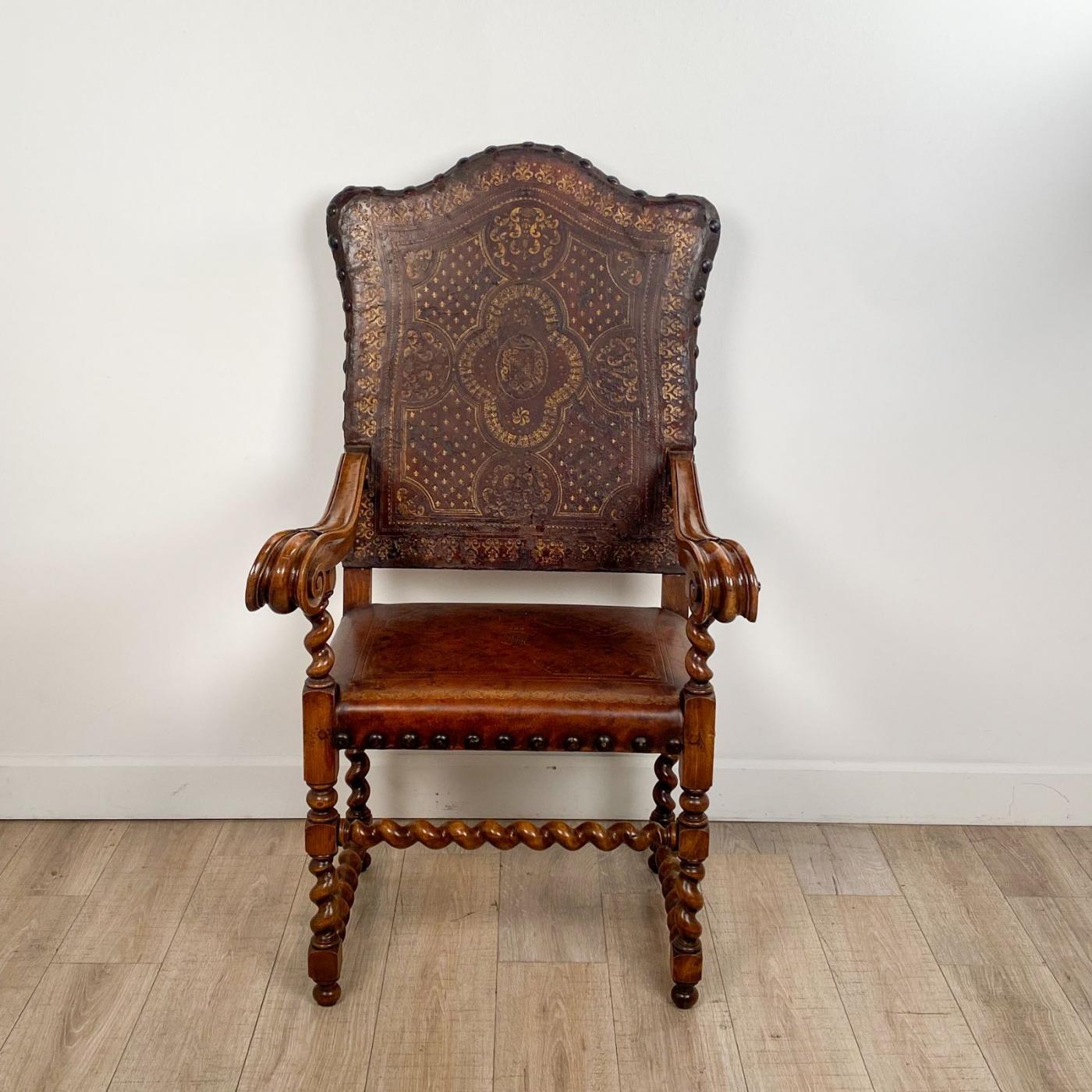 Pair of Italian Oversized Carved Baroque Style Thrones, circa 1860