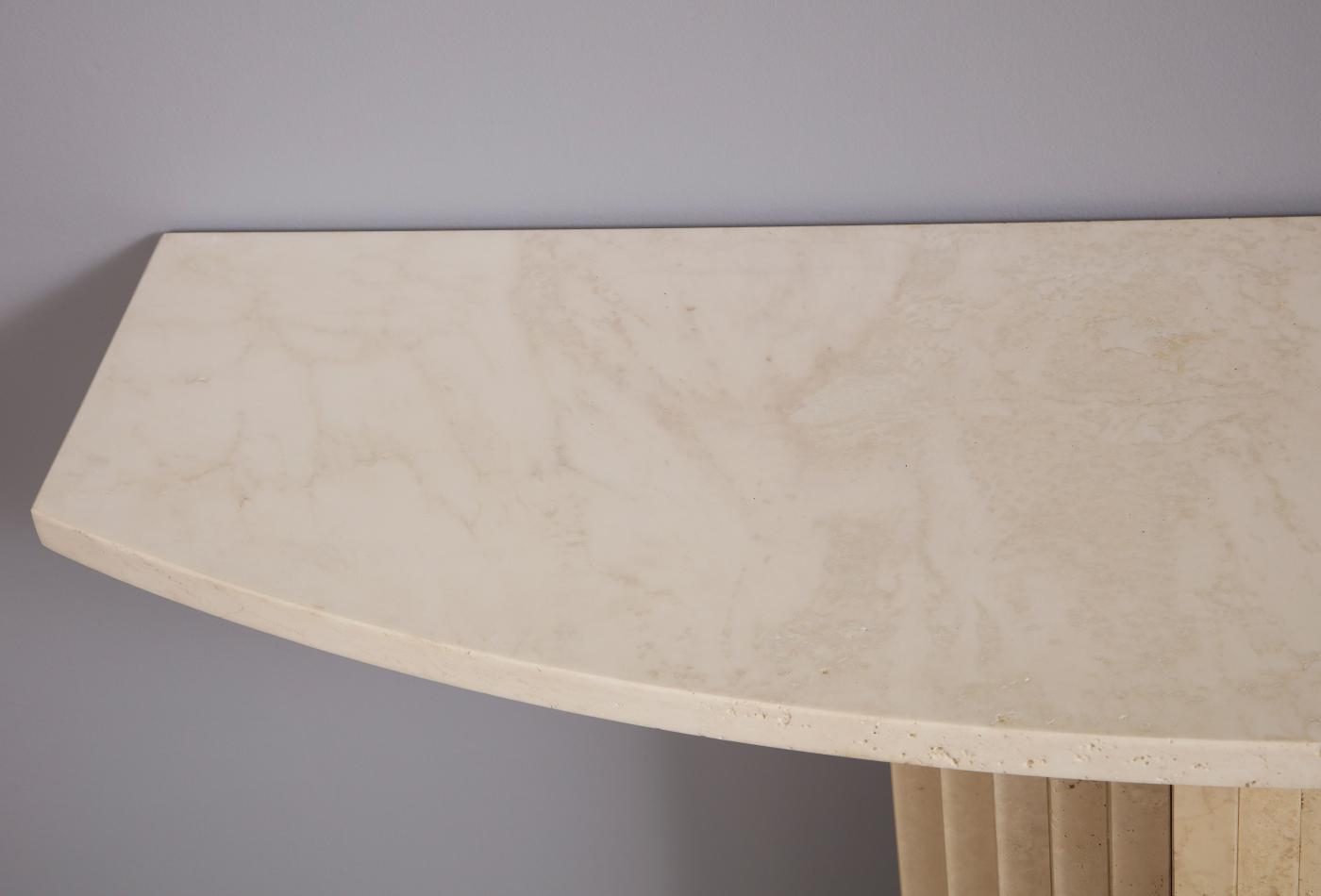 Pair of Italian Travertine Console Tables