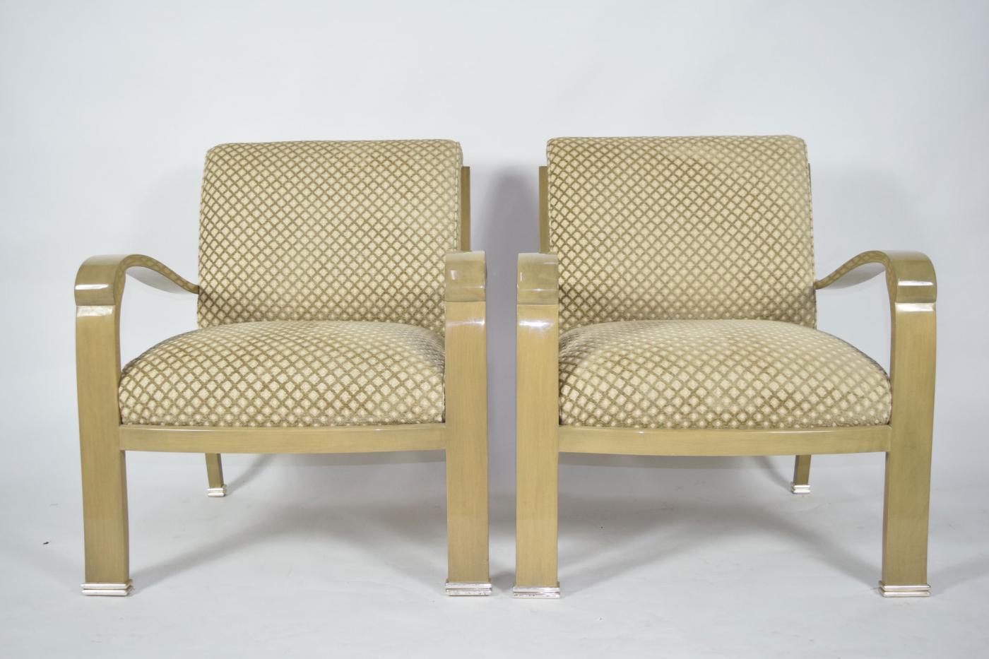 Pair of J. Robert Scott Deco Lounge Chairs