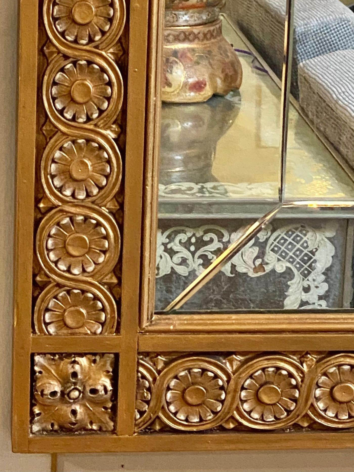 Pair of Neoclassical Wall or Console Mirrors, Giltwood Carved