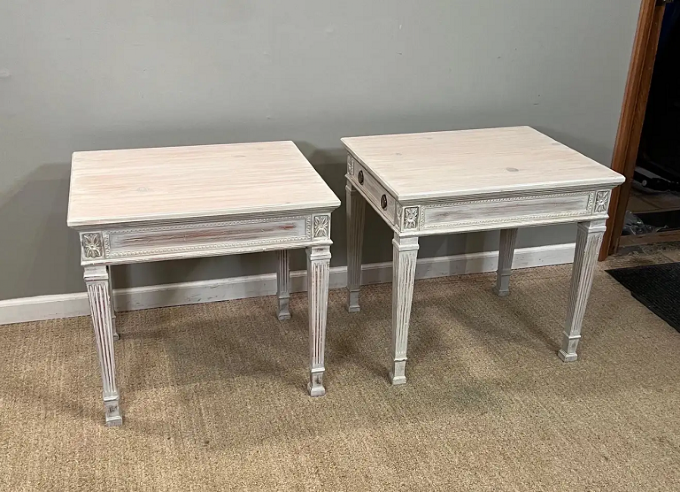 Pair of Painted Pine Bedside Tables