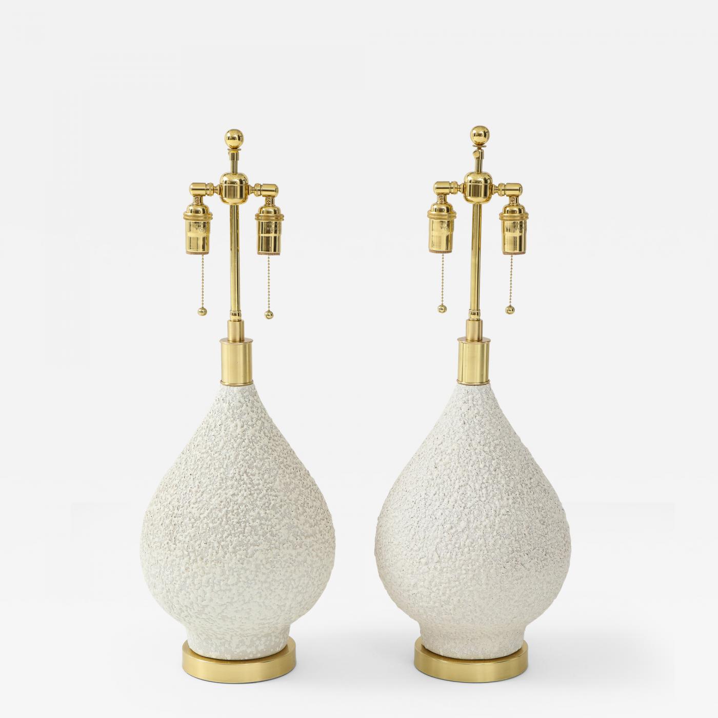 Pair of Pear Shaped Ceramic Lamps.