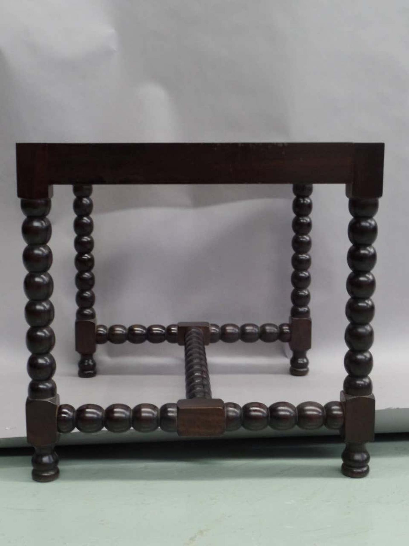 Pair of Sober Modern Neoclassical Carved Wood Stacked Ball Benches / Stools