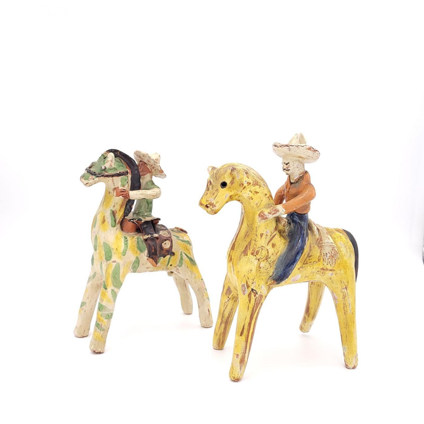 Pair of Spanish Colonial Horsemen or Cowboys, circa 1920