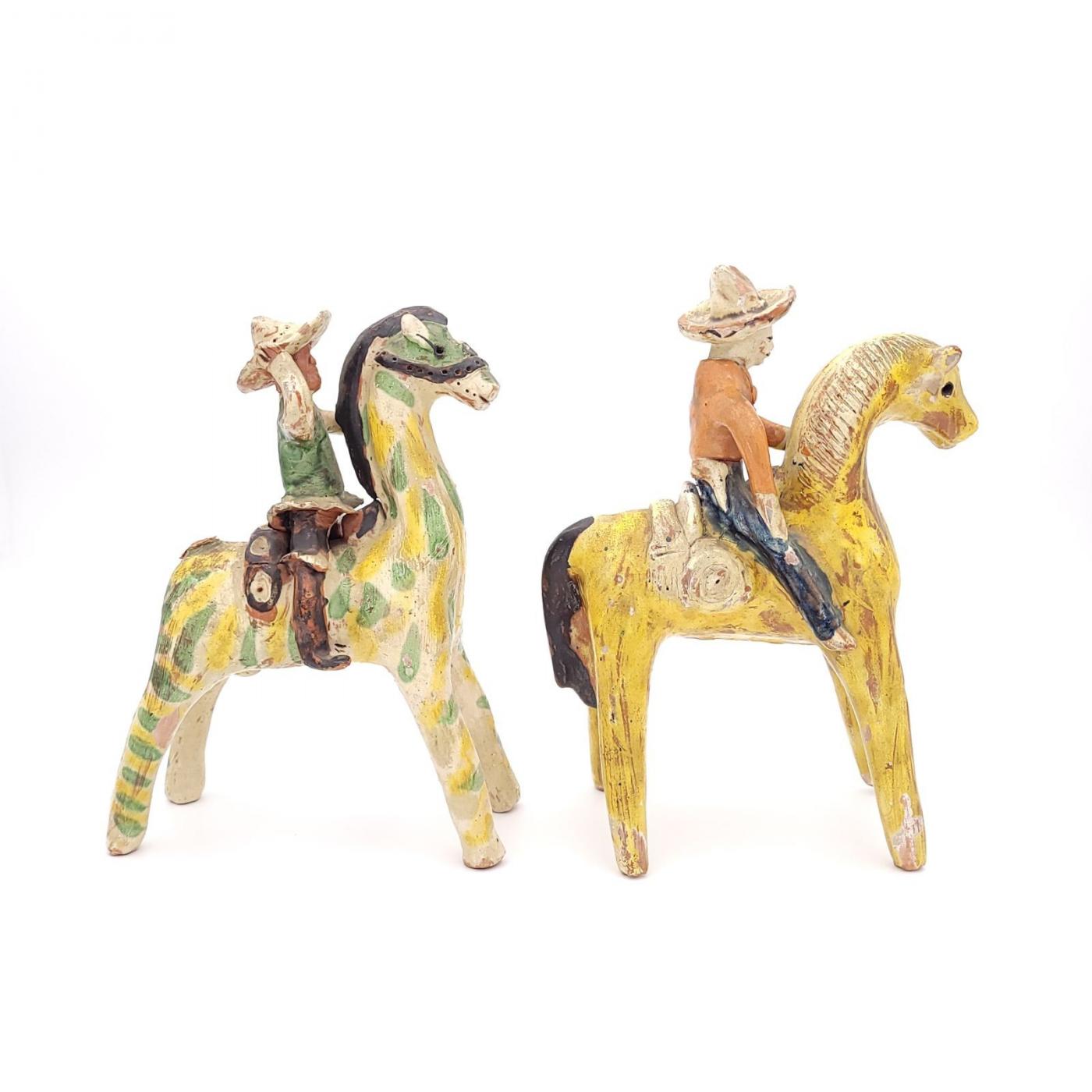 Pair of Spanish Colonial Horsemen or Cowboys, circa 1920