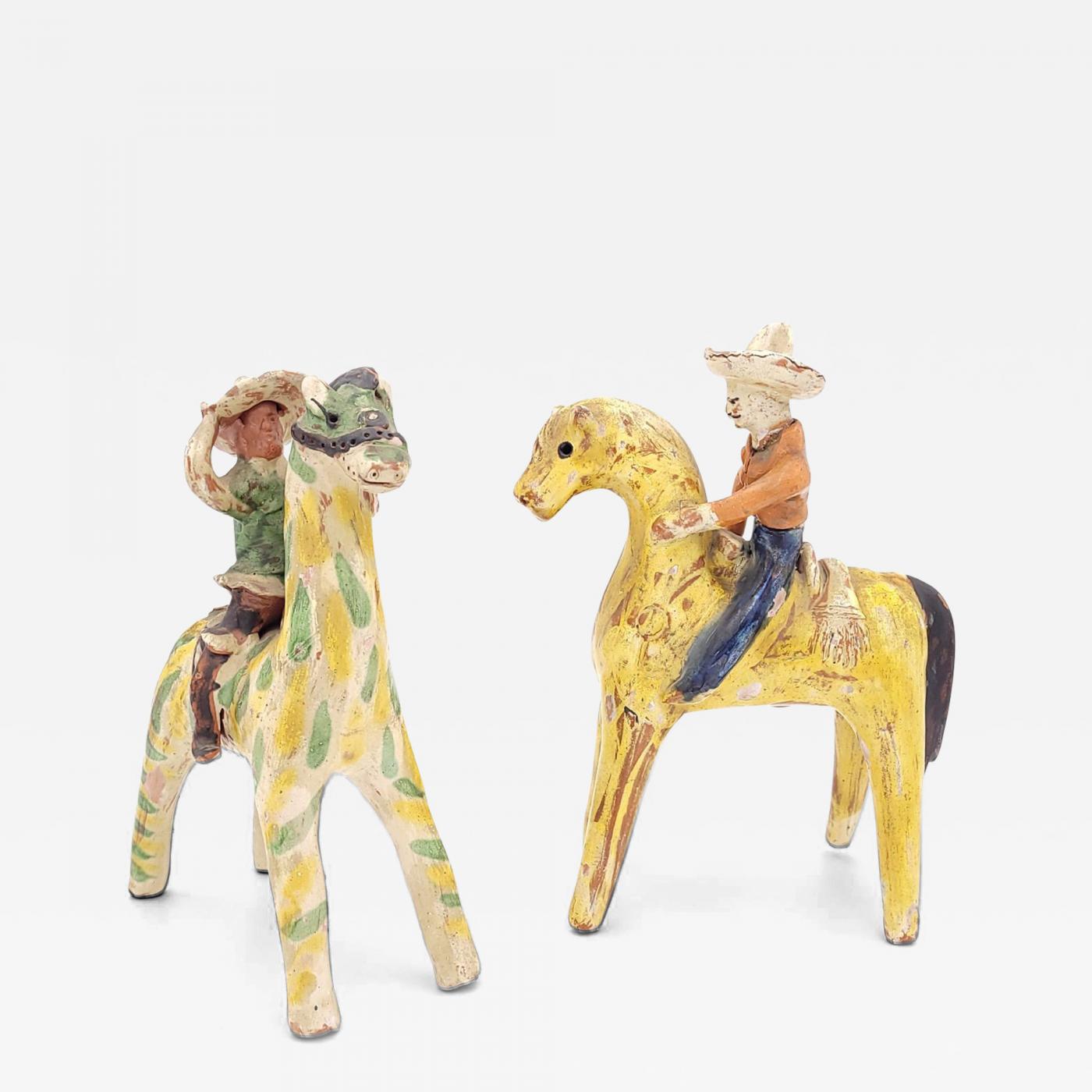 Pair of Spanish Colonial Horsemen or Cowboys, circa 1920