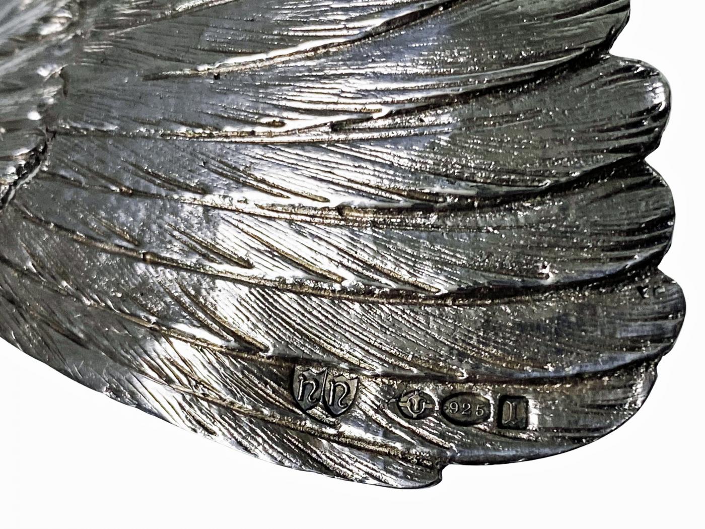 Hanau - Pair of Sterling Silver table models of Pheasants 1926