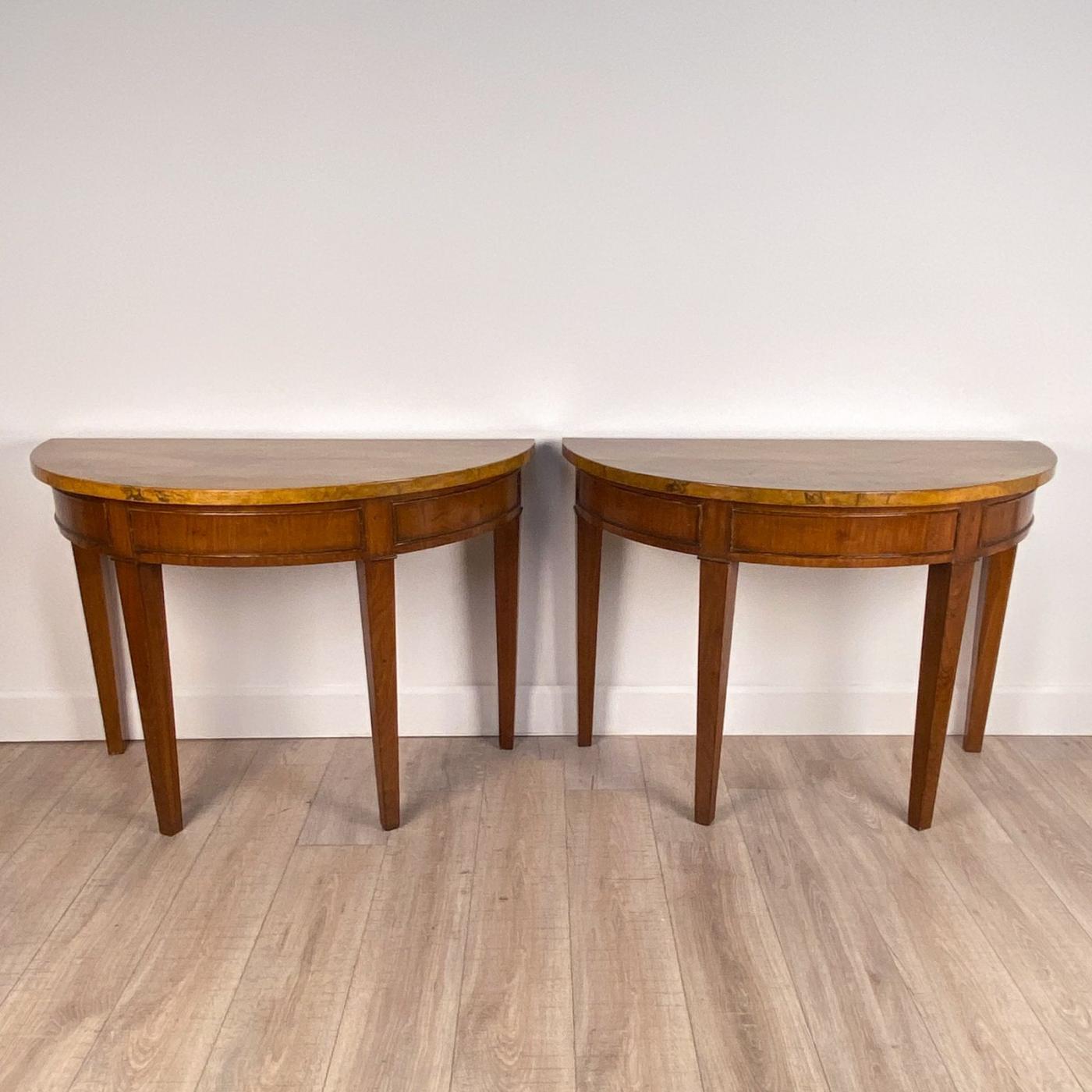 Pair of Vintage Italian Demilune Tables