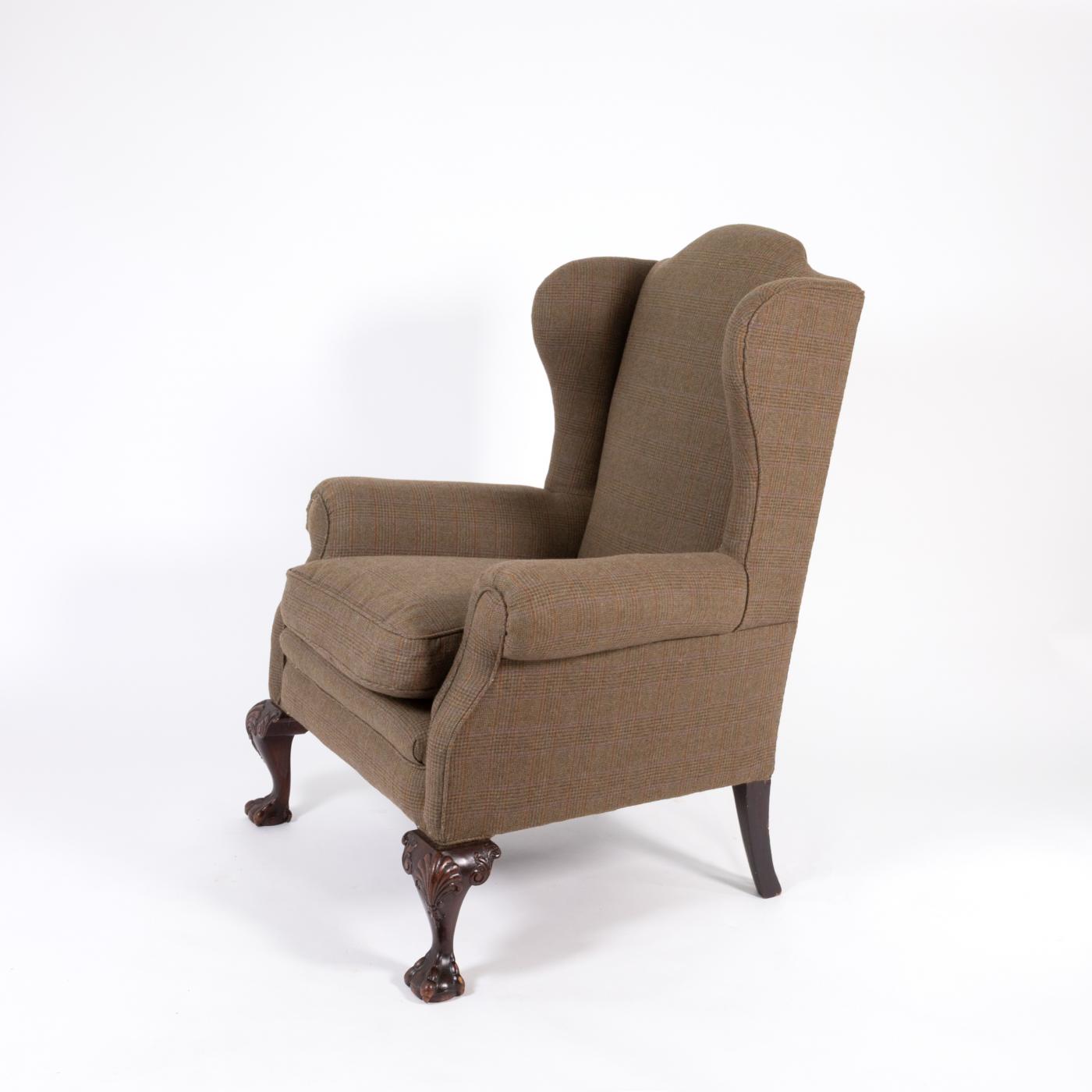 Pair of Wing Back Armchairs, Late 19th Century England