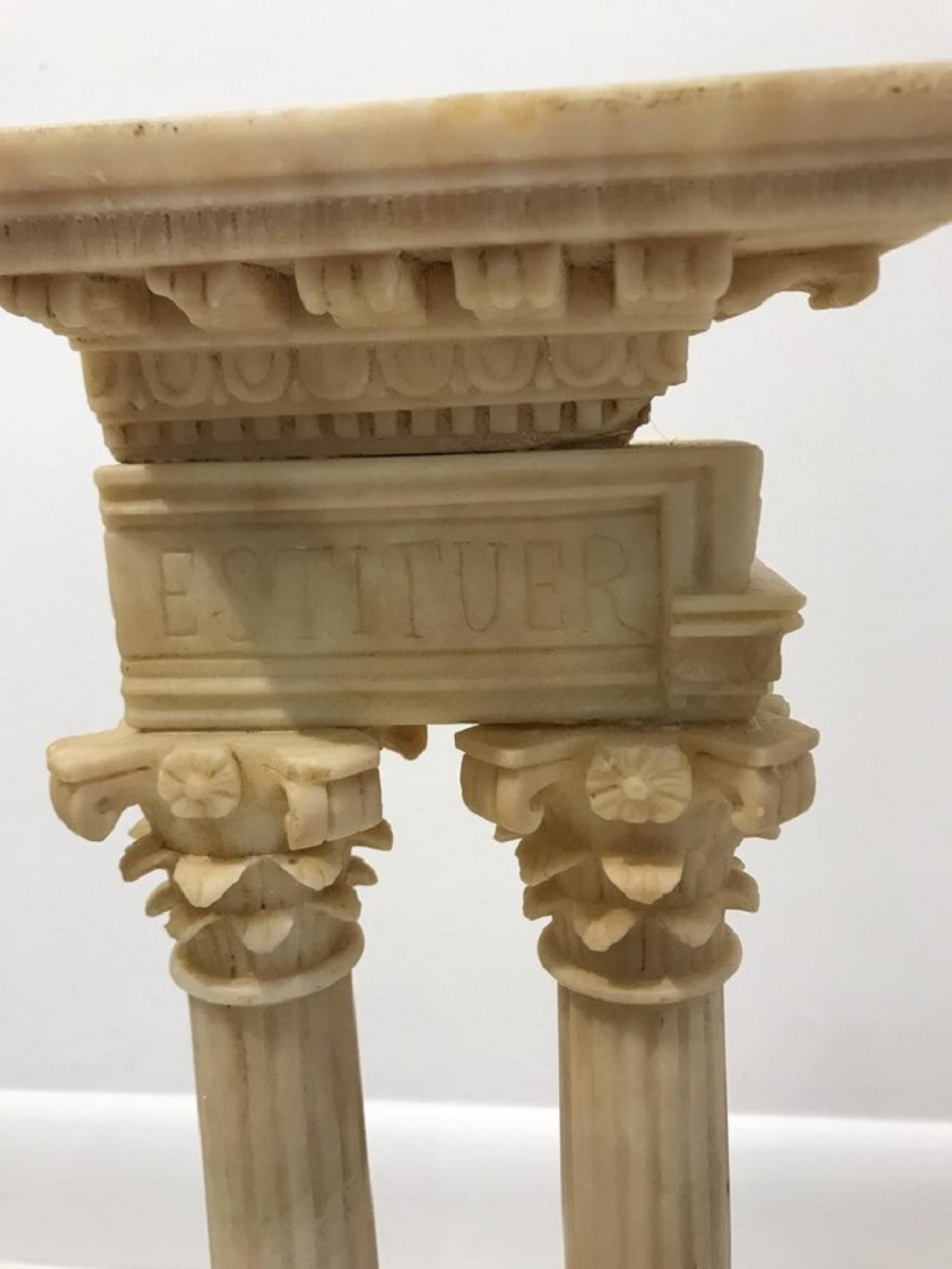 Pair of grand tour models carved alabaster Roman Columns