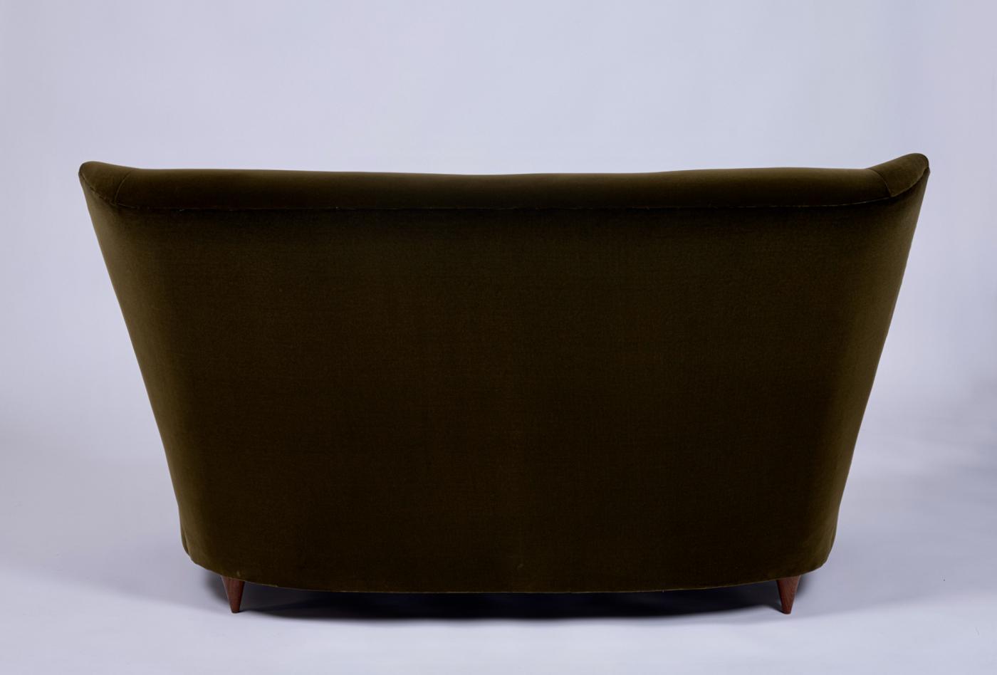 Paolo Buffa - Two-Seater Green Velvet Sofa by Paolo Buffa for the Hotel ...