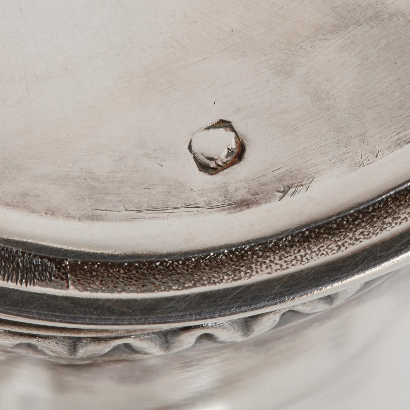 Paul Devaux - Two Art Nouveau silver and glass wine jugs by Devaux