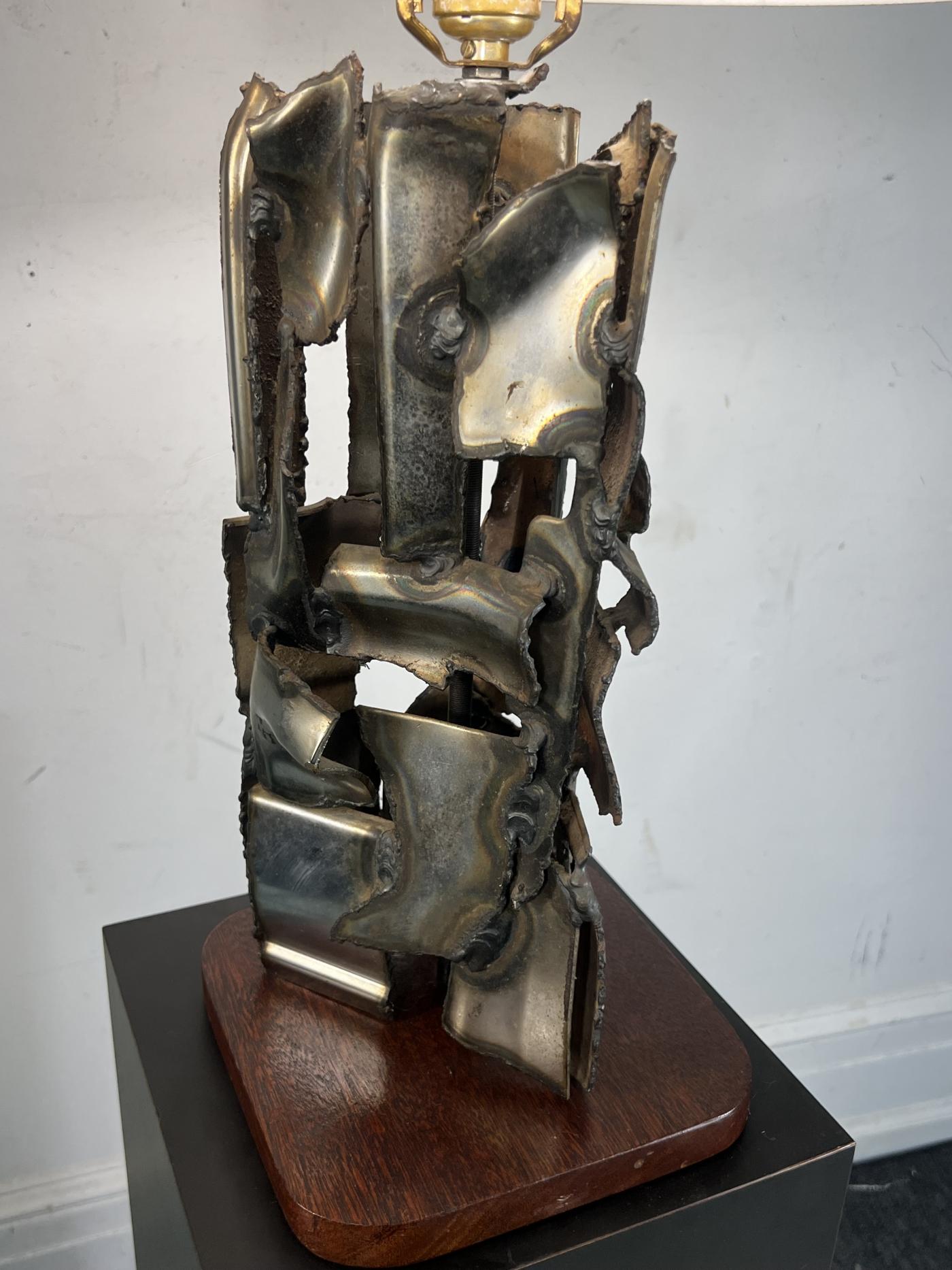 Paul Evans - MID CENTURY BRUTALIST WELDED TORCH CUT LAMP IN THE STYLE ...