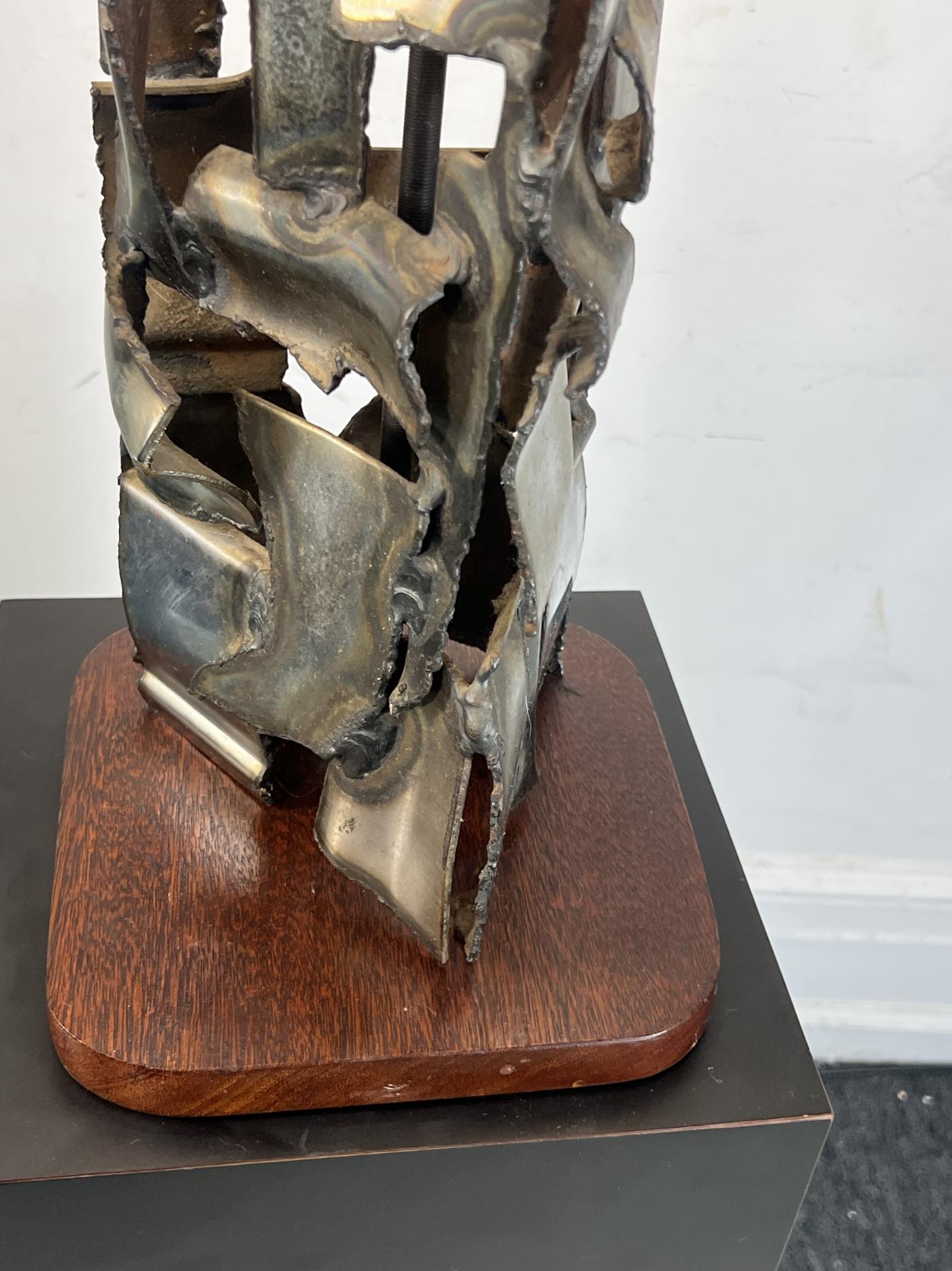 Paul Evans - MID CENTURY BRUTALIST WELDED TORCH CUT LAMP IN THE STYLE ...