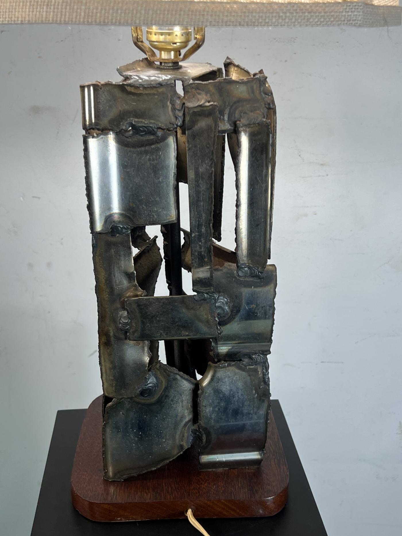 Paul Evans - MID CENTURY BRUTALIST WELDED TORCH CUT LAMP IN THE STYLE ...
