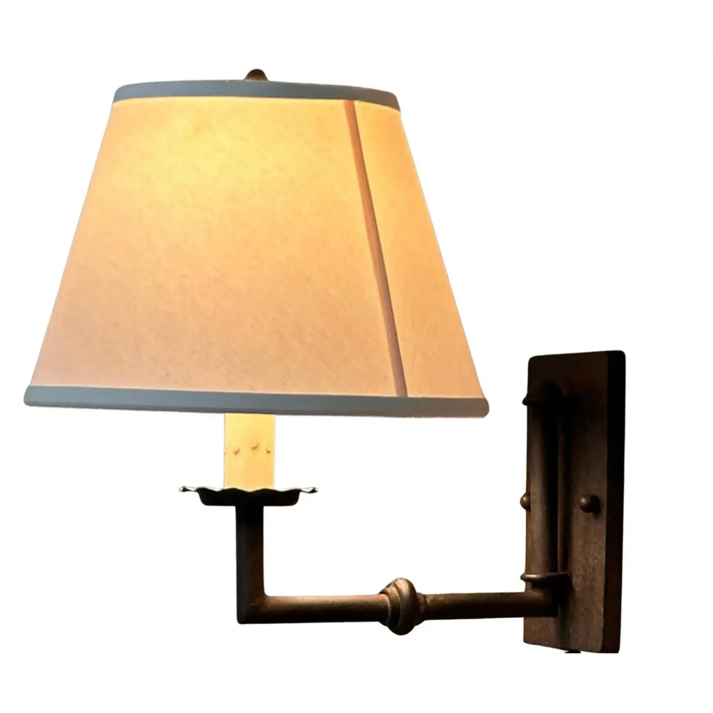 Paul Ferrante - Vintage Paul Ferrante Wrought Iron Light Sconce & Shade ...