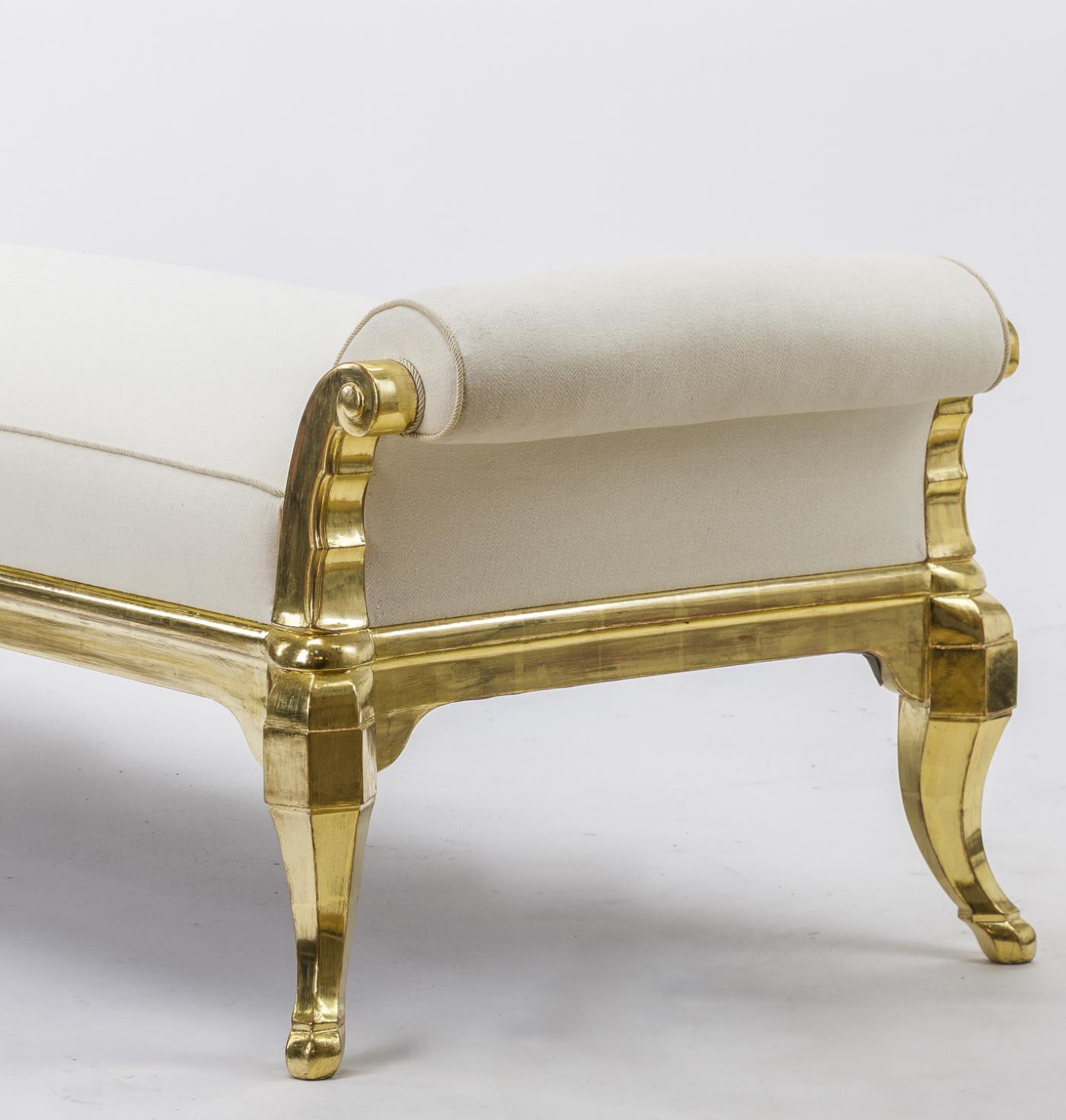 Paul Follot - Paul Follot art deco gold leaf frame very long bench