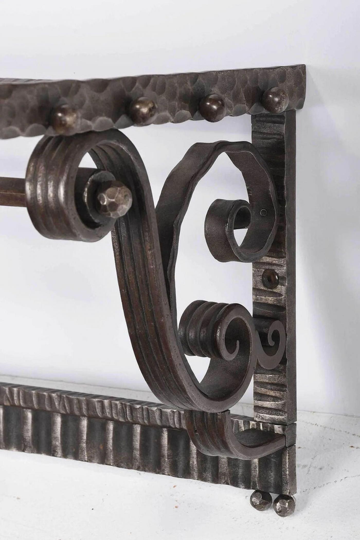 Paul Kiss - ART DECO HAMMERED WROUGHT IRONT COAT RACK BY PAUL KISS