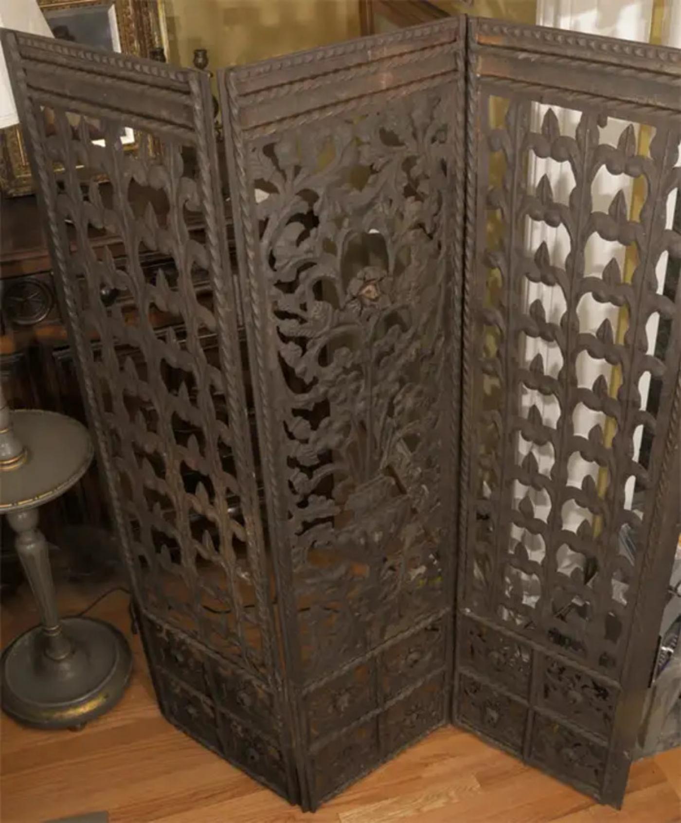 Paul Kiss - Edgar Brandt Inspired Wrought Iron Screen or Room Divider