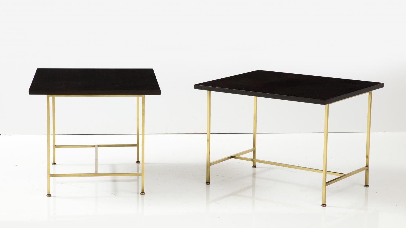 Paul McCobb - Paul McCobb Pair of Dark Brown Mid-Century Modern Tables ...
