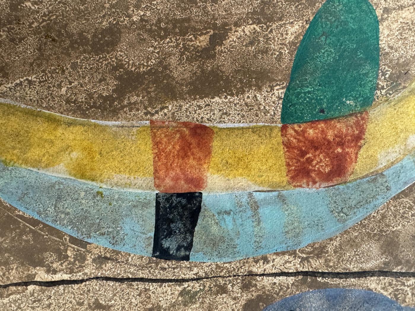 Paul Rand - Child-like Art - Child with Bull Horns in Boat with a Fish