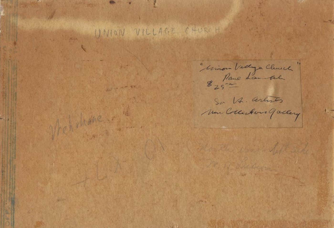 Paul Starrett Sample - Union Village Church circa 1940s