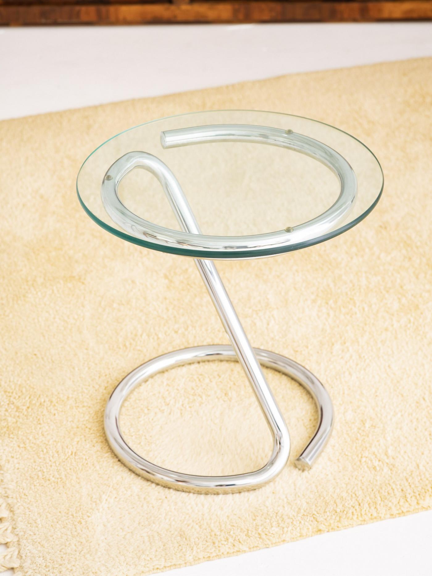 Paul Tuttle - Vintage Tubular Chrome "Z"" Accent Table