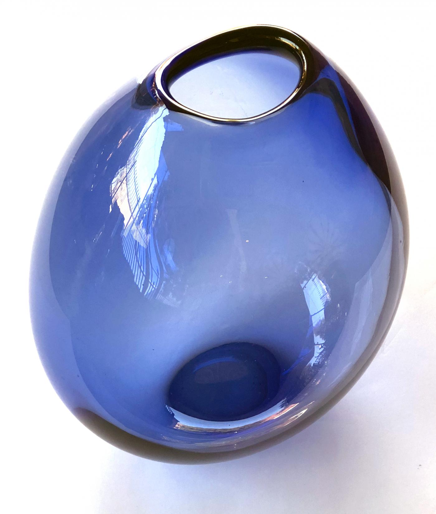 Per Lütken - A Good Quality Danish Blue Glass Teardrop Vase by Per ...