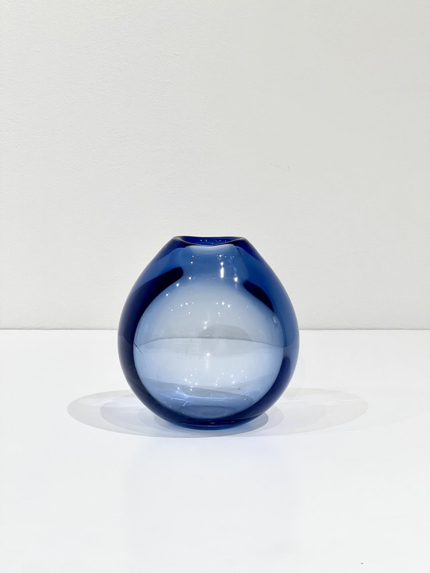 Per Lütken - Handblown Blue Glass Vase by Per Lutken for Holmegaard