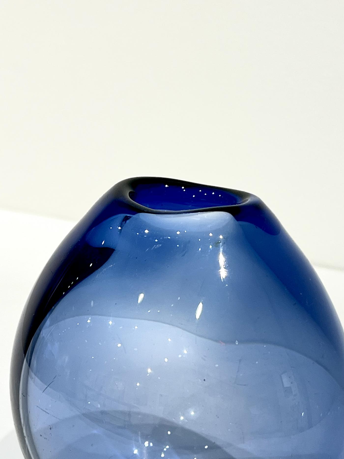 Per Lütken - Handblown Blue Glass Vase by Per Lutken for Holmegaard