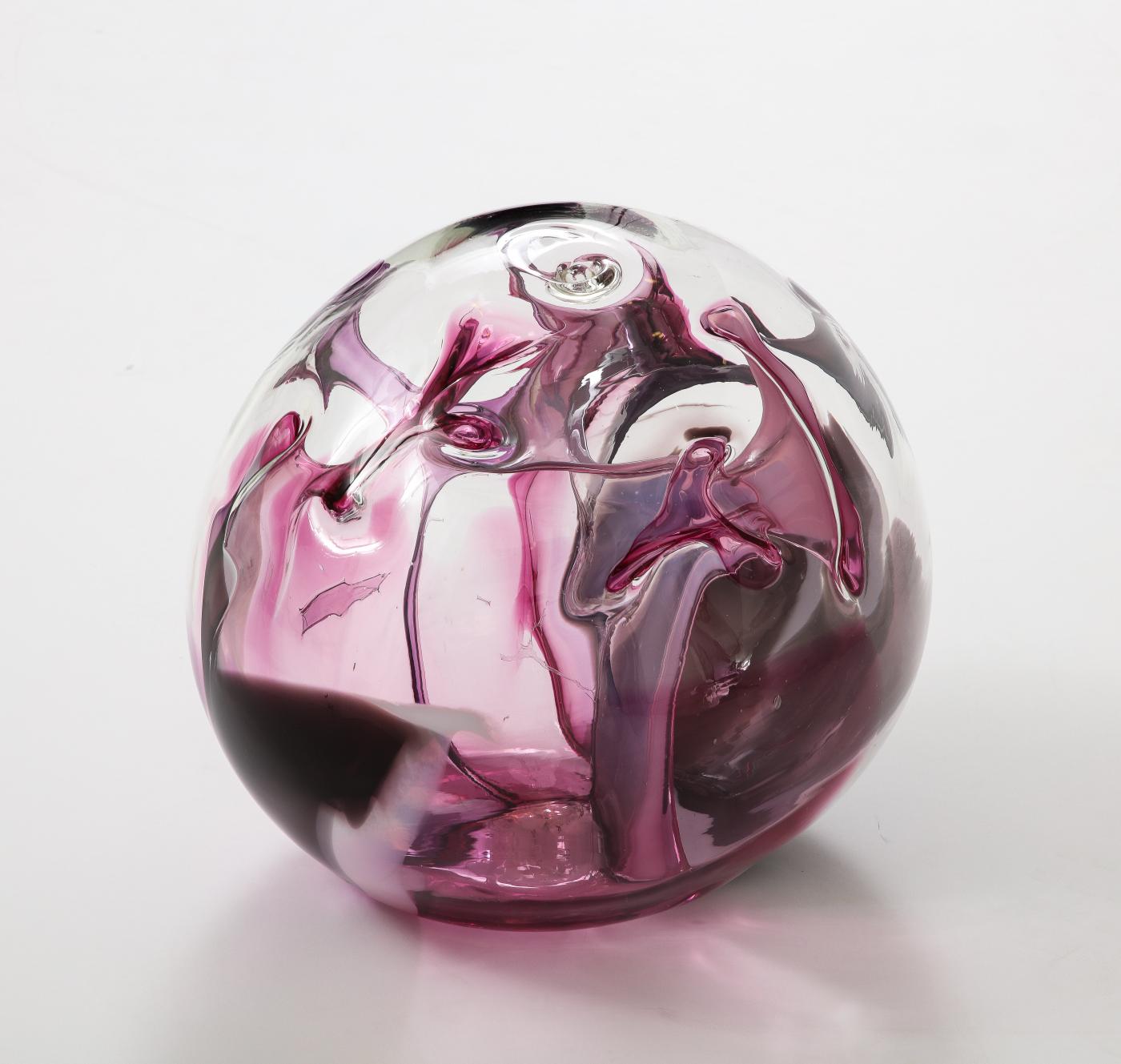 Peter Bramhall - Extra Large Peter Bramhall Glass Orb Sculpture, Signed.