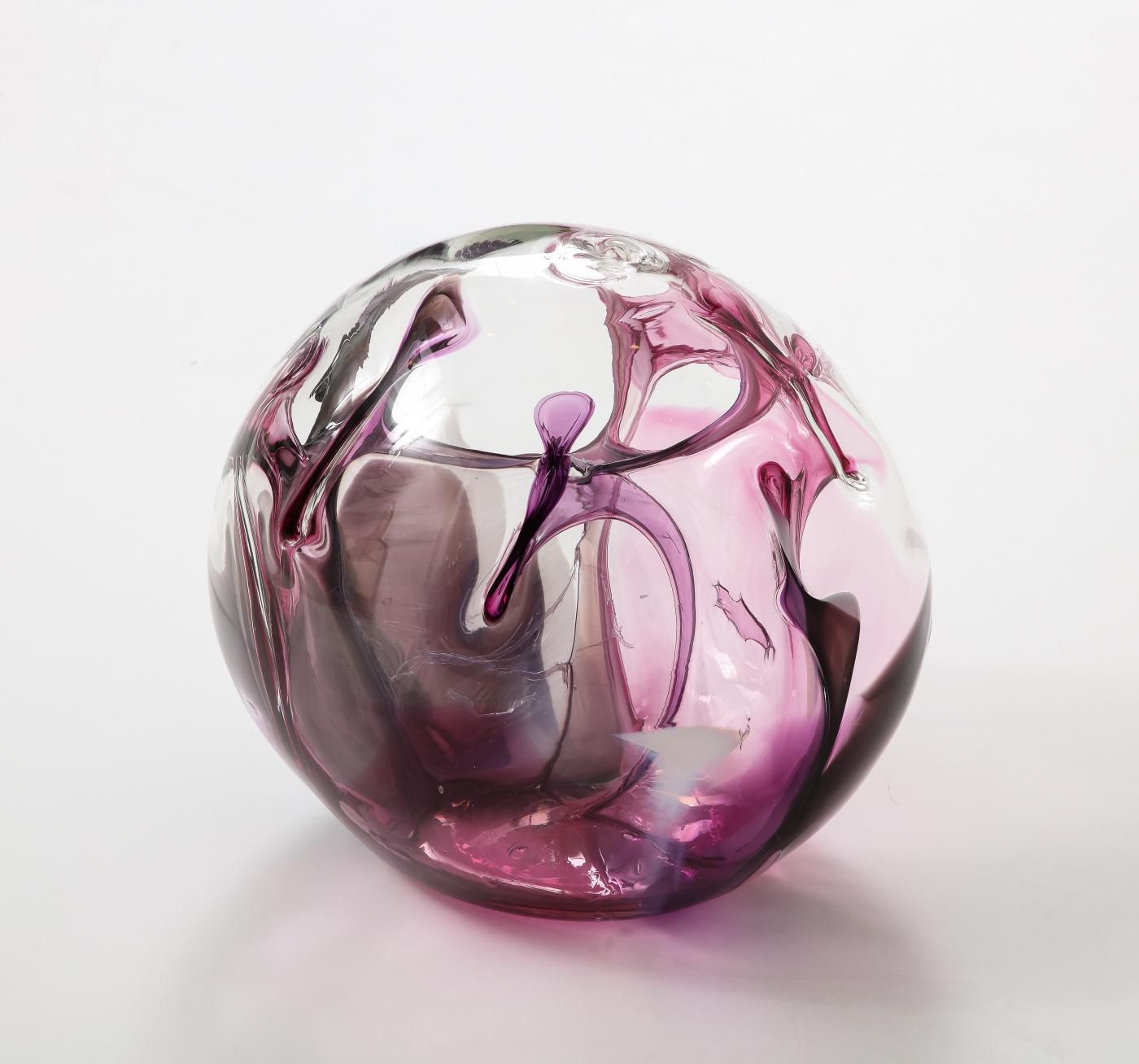 Peter Bramhall - Extra Large Peter Bramhall Glass Orb Sculpture, Signed.