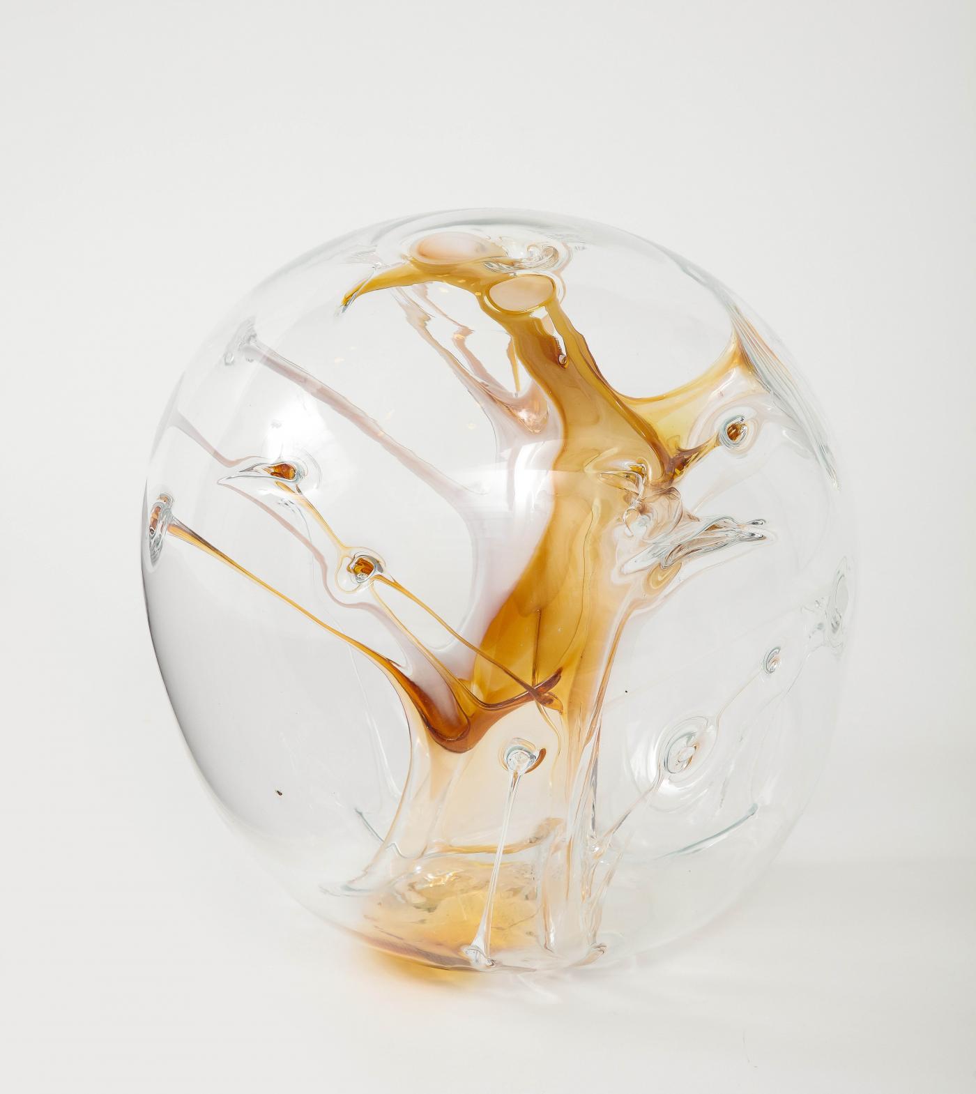 Peter Bramhall - Peter Bramhall Amber, Clear Glass Orb