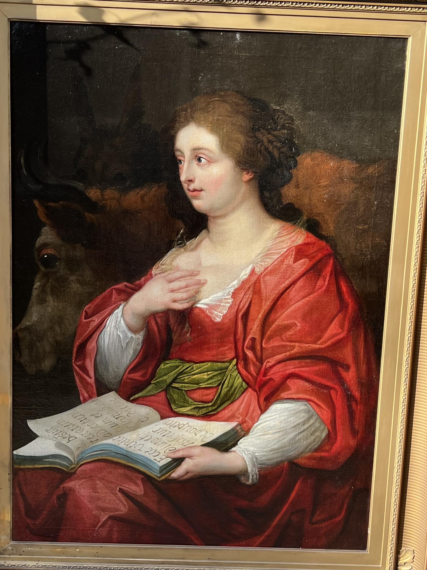 Peter Paul Rubens - OLD MASTER WOMAN READING BOOK WITH COW & DONKEY ...