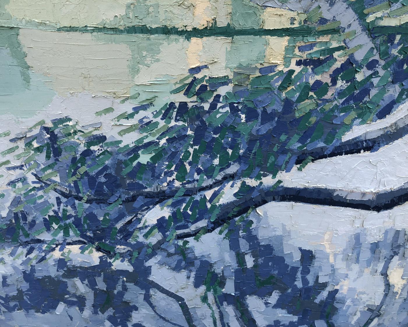 Peter Raynor - Oil on Canvas: A Serene Landscape Painting of a Tree ...