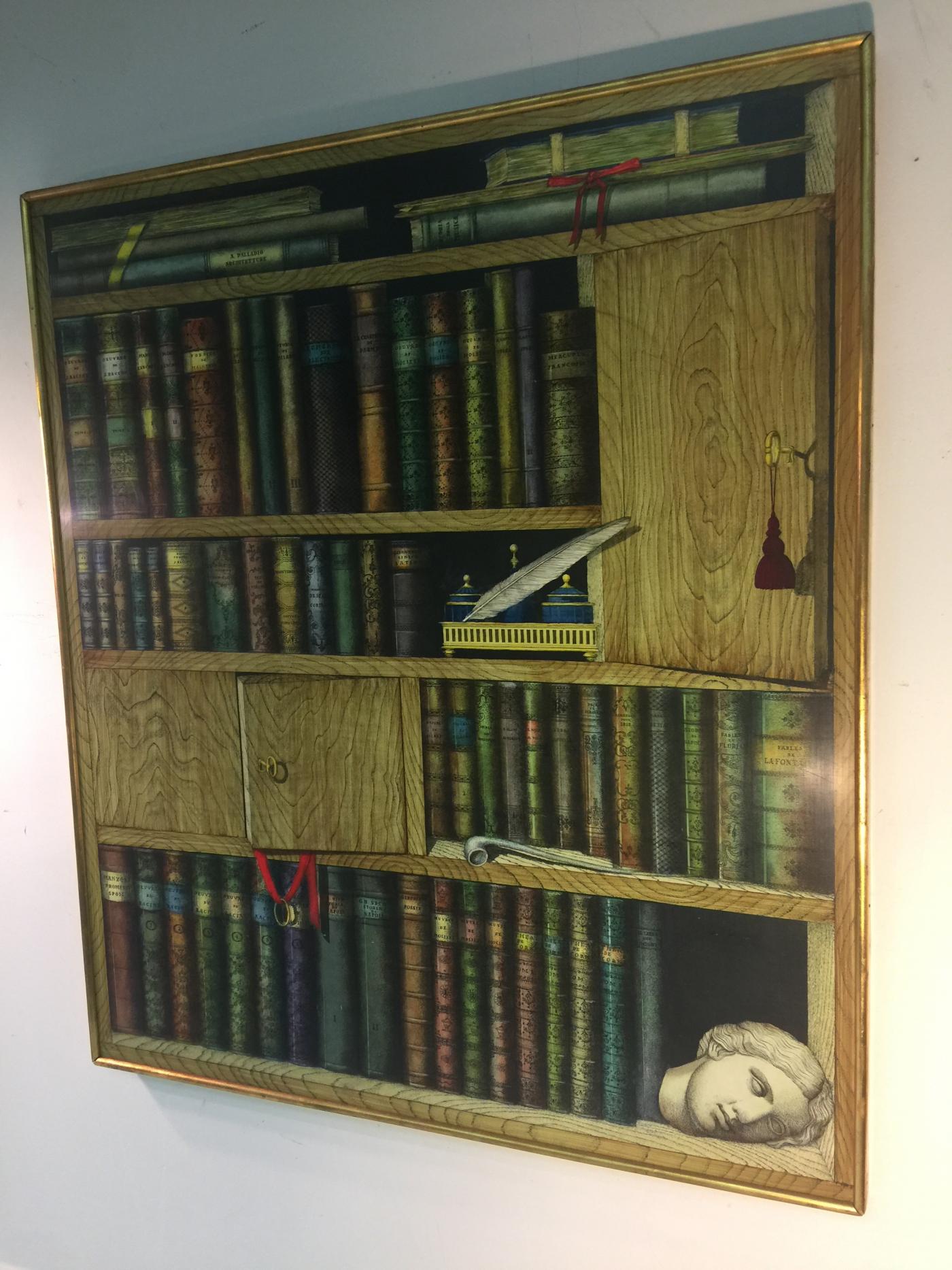 Piero Fornasetti - Piero Fornasetti Ornate Book Case Lithograph
